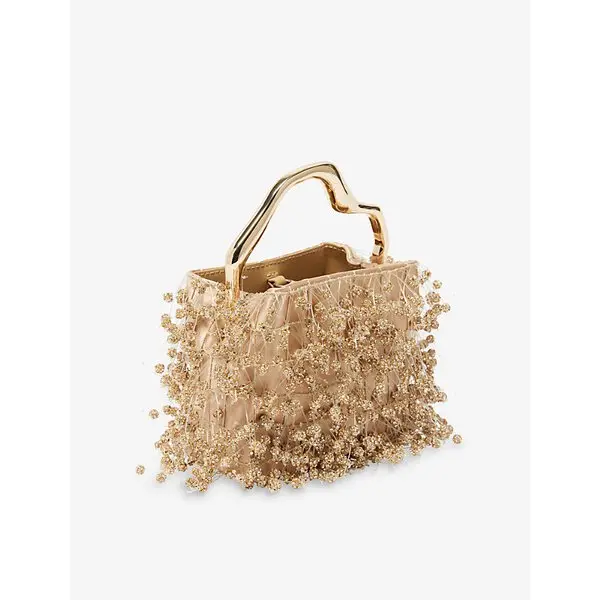 Cult Gaia Solene Mini Leather Top-Handle Bag - Sand Dollar